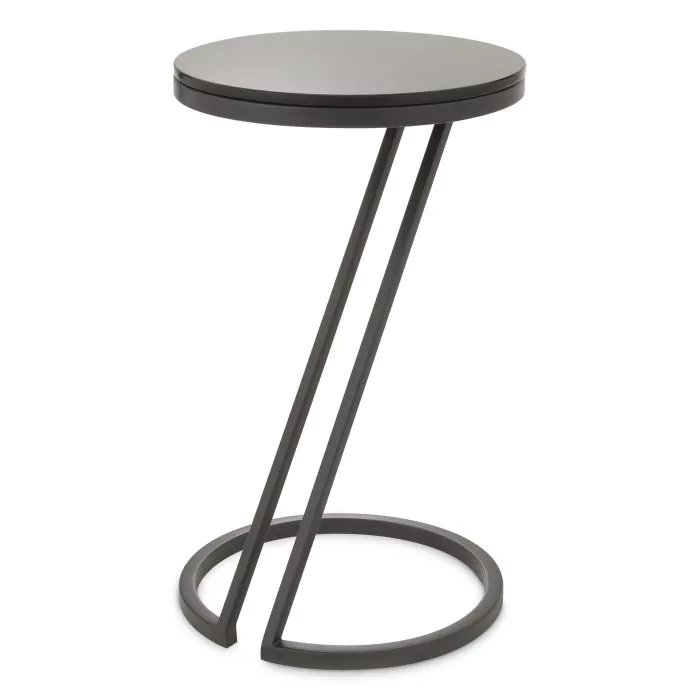 EICHHOLTZ Side Table 'Falcone' - Gunmetal - Wilhelmina Designs