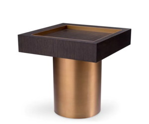 EICHHOLTZ Side Table 'Otus'- Mocha - Square - Wilhelmina Designs