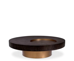 EICHHOLTZ Coffee Table 'Otus'- Mocha - Round - Wilhelmina Designs