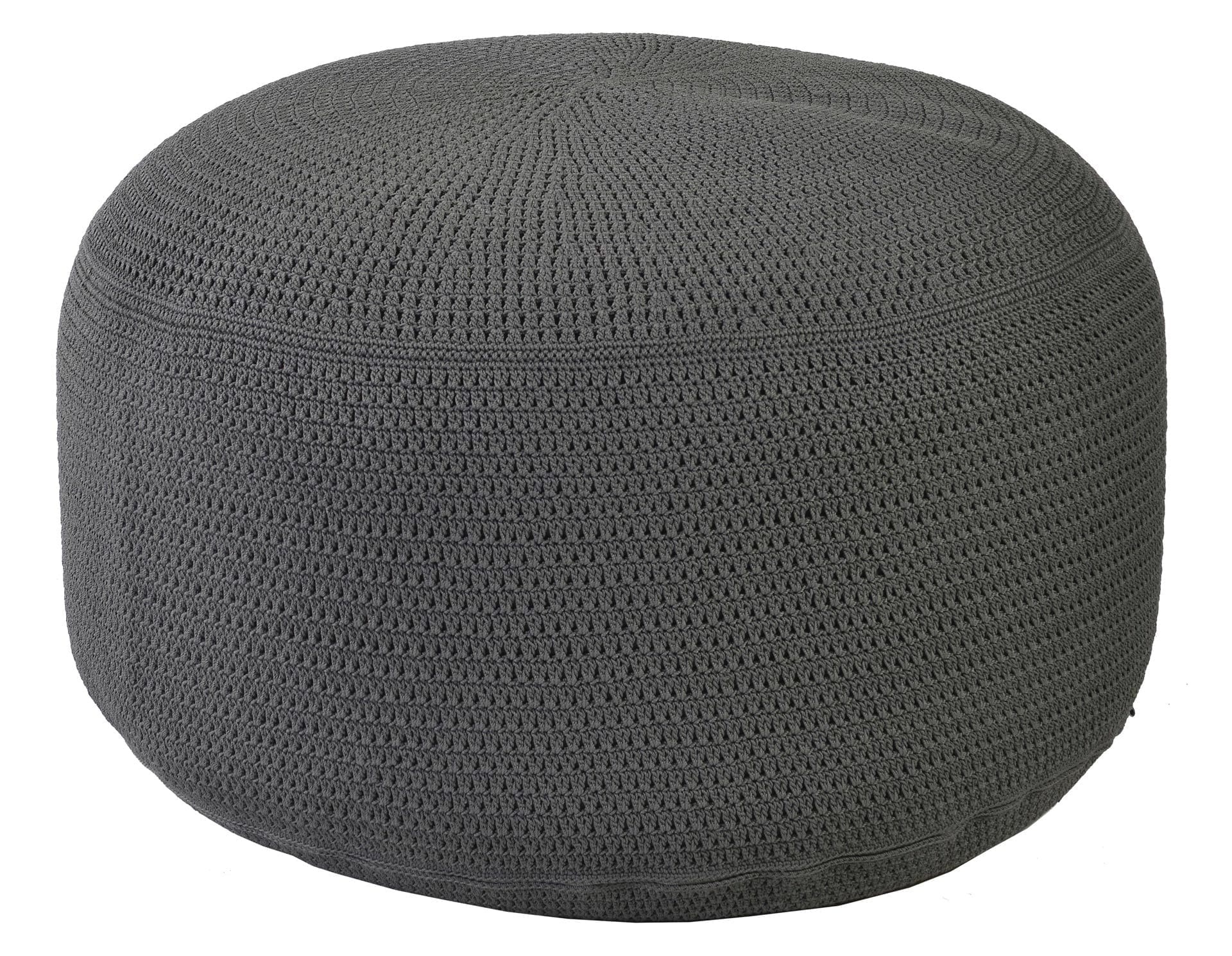 Borek Pouf 'Crochette' Ø80cm - Anthracite - Wilhelmina Designs