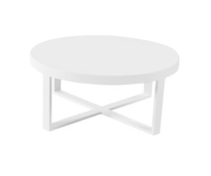 Borek Table de salon 'Force' Ø80x35cm - Blanc - Wilhelmina Designs