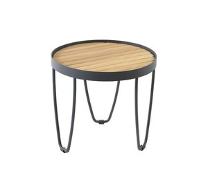 Borek Table d'appoint 'Pesaro' Ø45,5x41,5cm - Teck/Alu Anthracite ...
