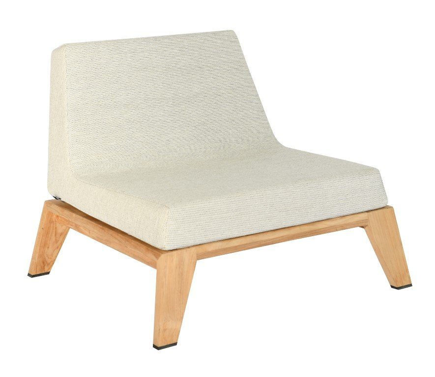 Borek 'Low dining chair 'Hybrid' - Teak/Alu White - Wilhelmina Designs