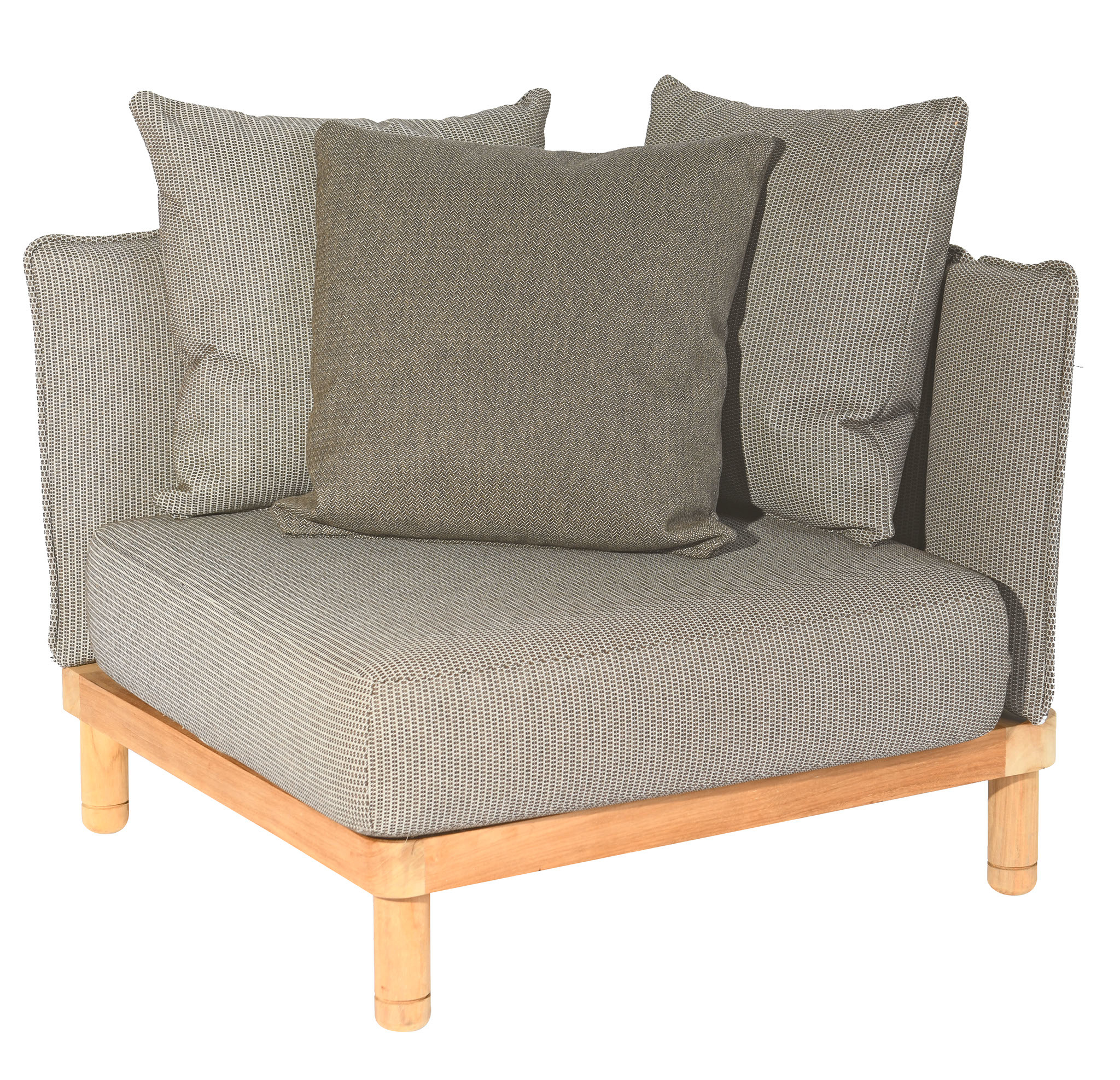 Borek Lounge set 'Softline' corner module - Teak - Wilhelmina Designs