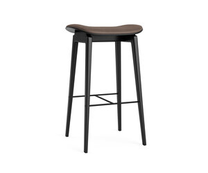 Houten barkruk NY11 Black oak - Leather - Wilhelmina Designs