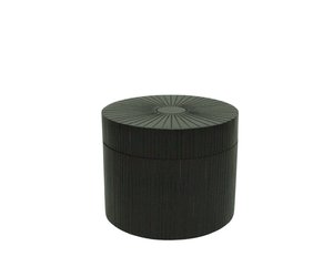 Round storage box 'Lines' Black - Wilhelmina Designs