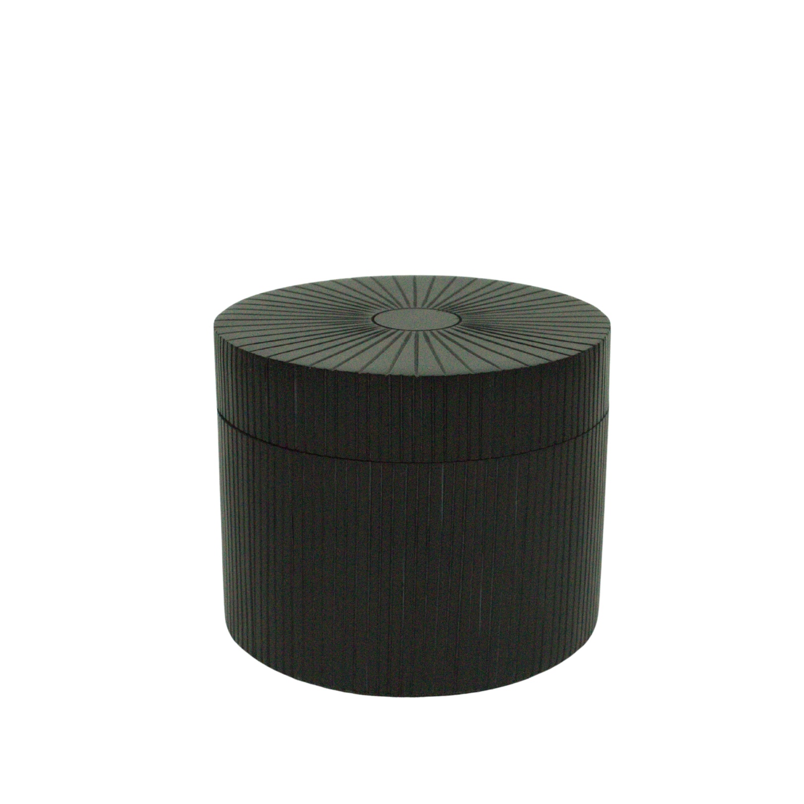 Round storage box 'Lines' Black - Wilhelmina Designs