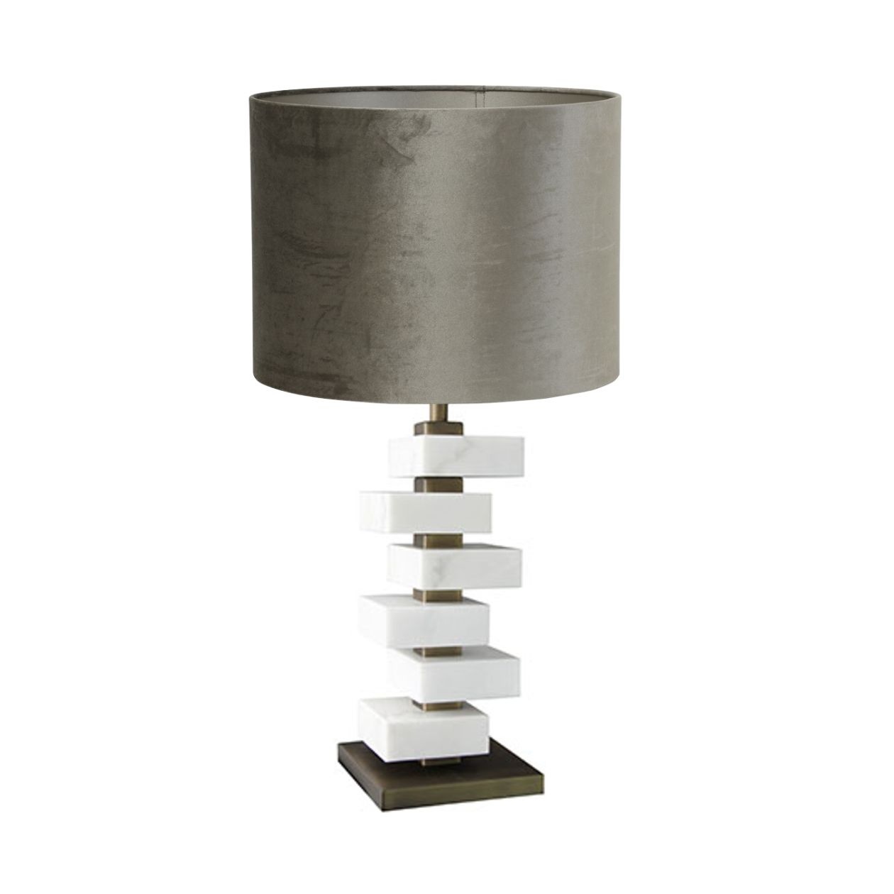 THE GRAND COLLECTION Tafellamp Mayfair - White Marble - Wilhelmina Designs