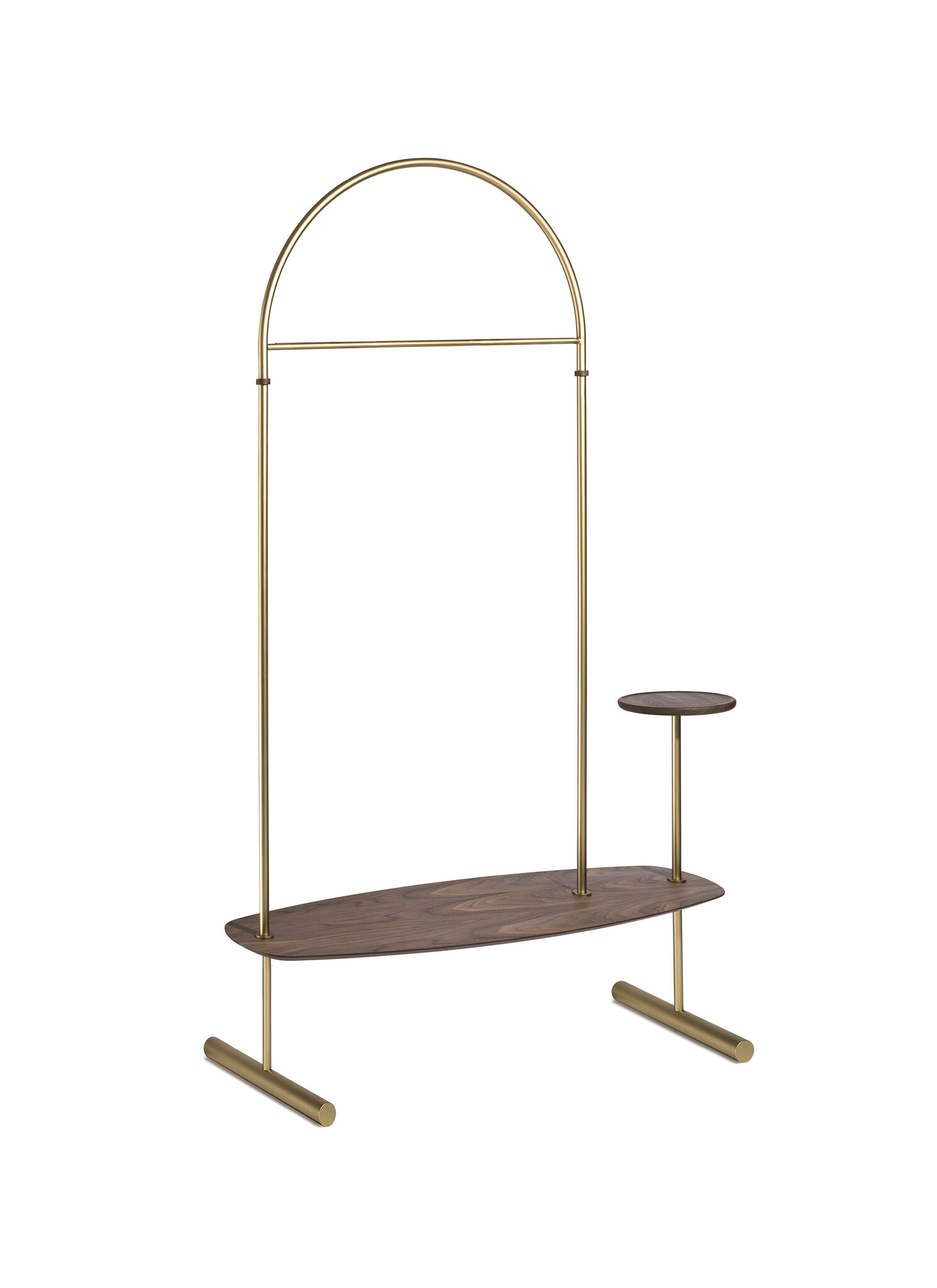 Kledingrek 'Arco 2' - Gold/Walnut - Wilhelmina Designs