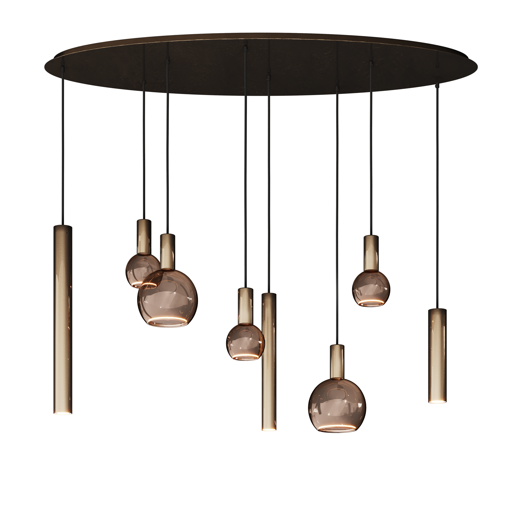 Hanging lamp 'Riva' Oval - Platinum - Wilhelmina Designs