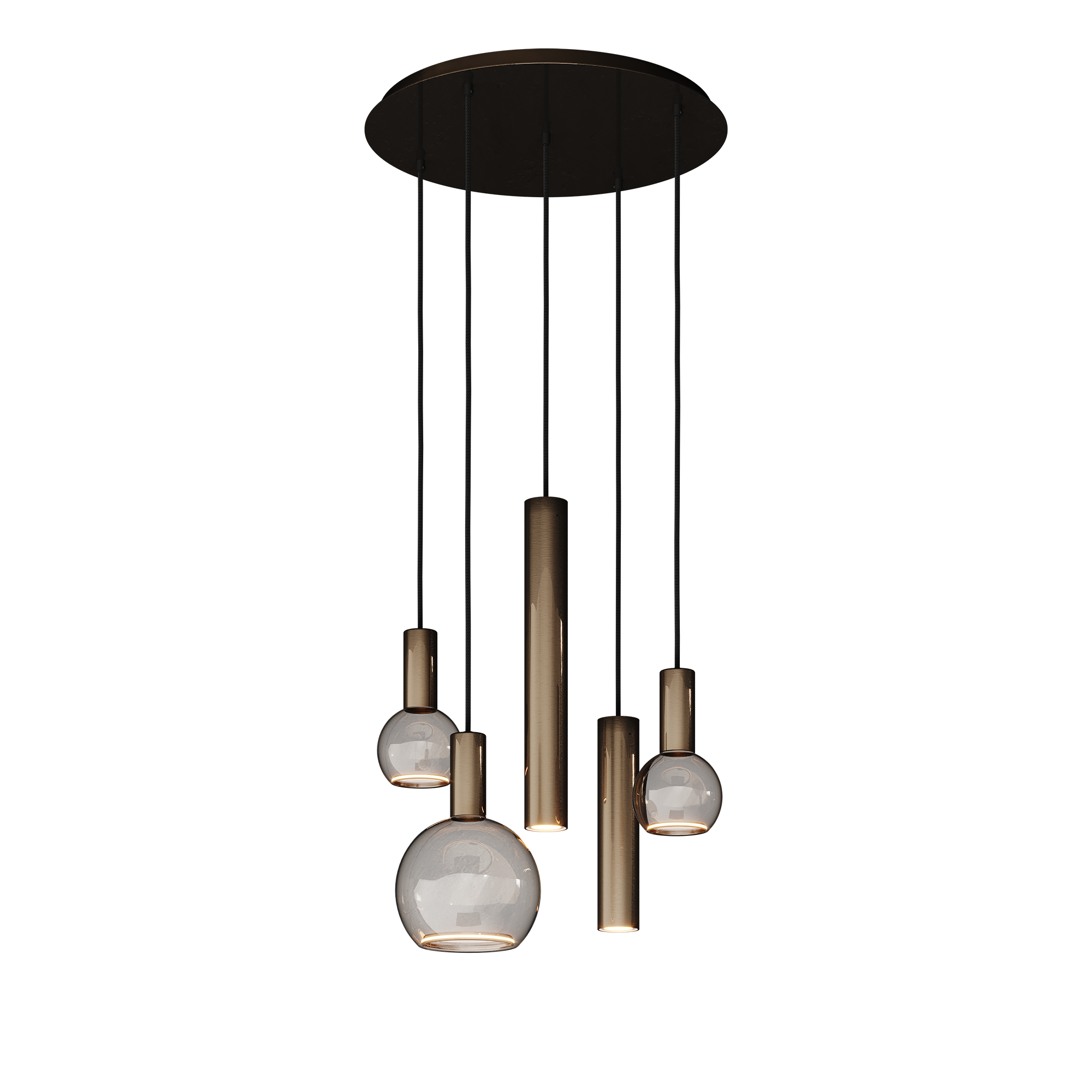 Hanging lamp 'Riva' Round - Platinum - Wilhelmina Designs