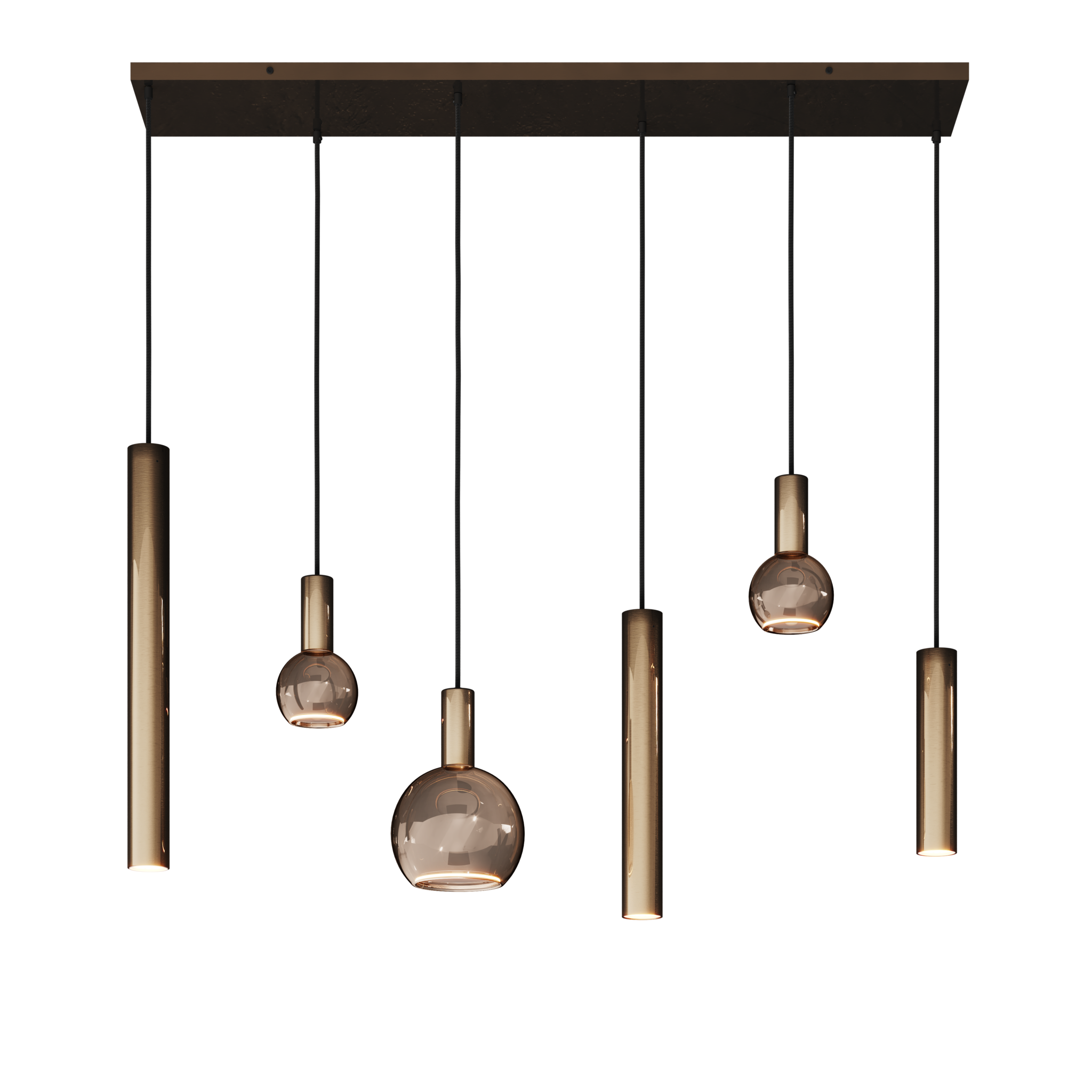 Hanging lamp 'Riva' Straight - Platinum - Wilhelmina Designs