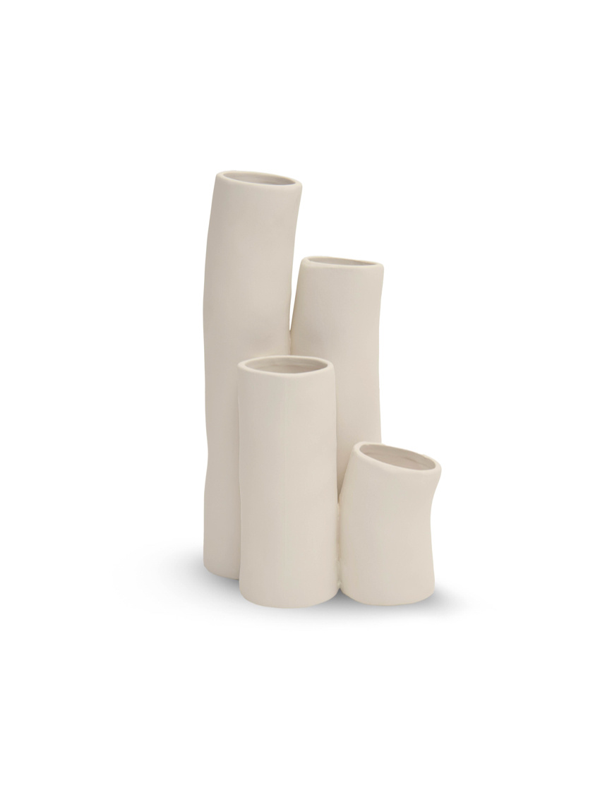 Vase 'Makya' - Grey White - Wilhelmina Designs