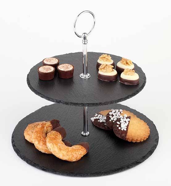 M&T Buffet stand in natural slate 2 tier tray - M&T International ...