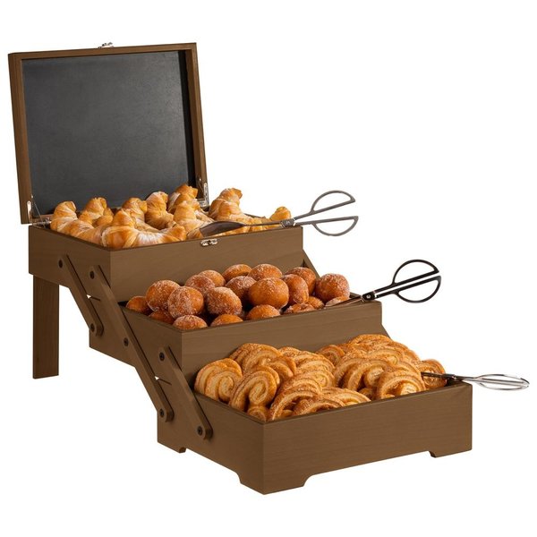 Buffet box met 3 compartimenten inklapbaar gemaakt van donker olied eik ...