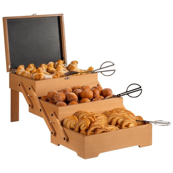 Buffet box met 3 compartimenten inklapbaar gemaakt van donker olied eik ...