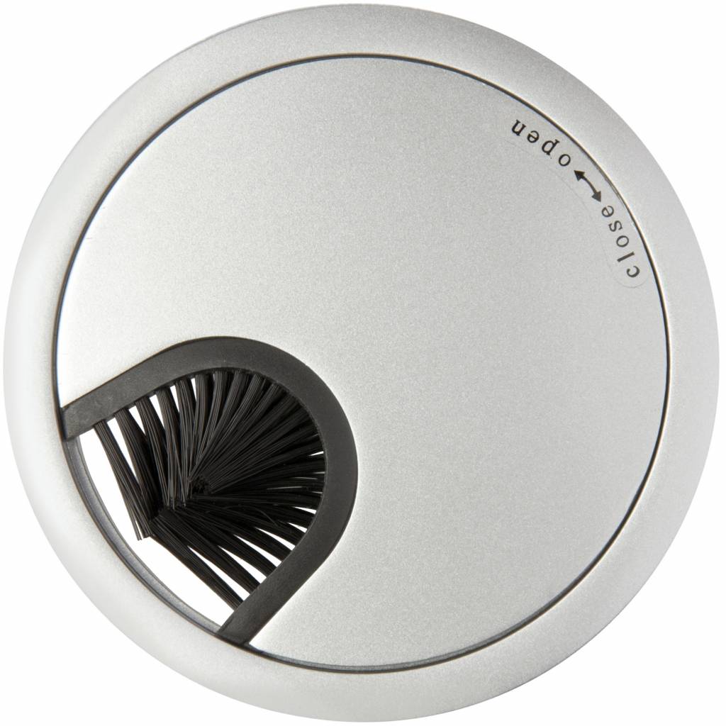 Kabeldoorvoer rond 2-delig met borstel afsluiting metaal Zilvergrijs ...