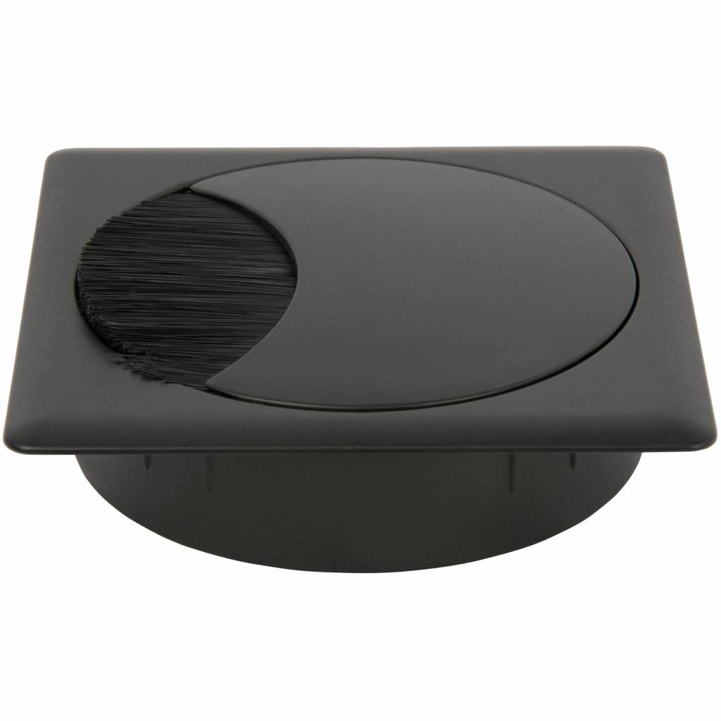 Kabeldoorvoer rond-vierkant 2-delig met brede borstel afsluiting metaal ...