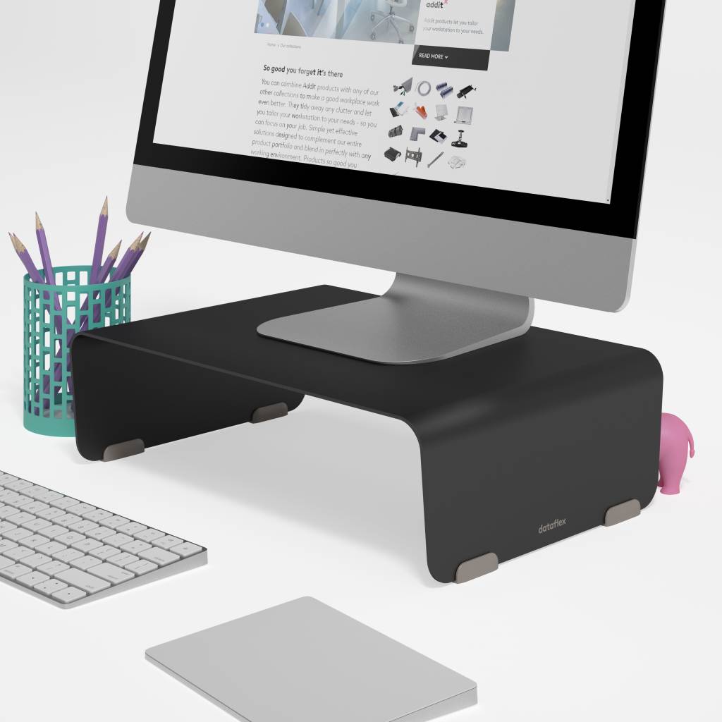 Dataflex Addit Bento® vaste monitorverhoger zwart - ergowerken