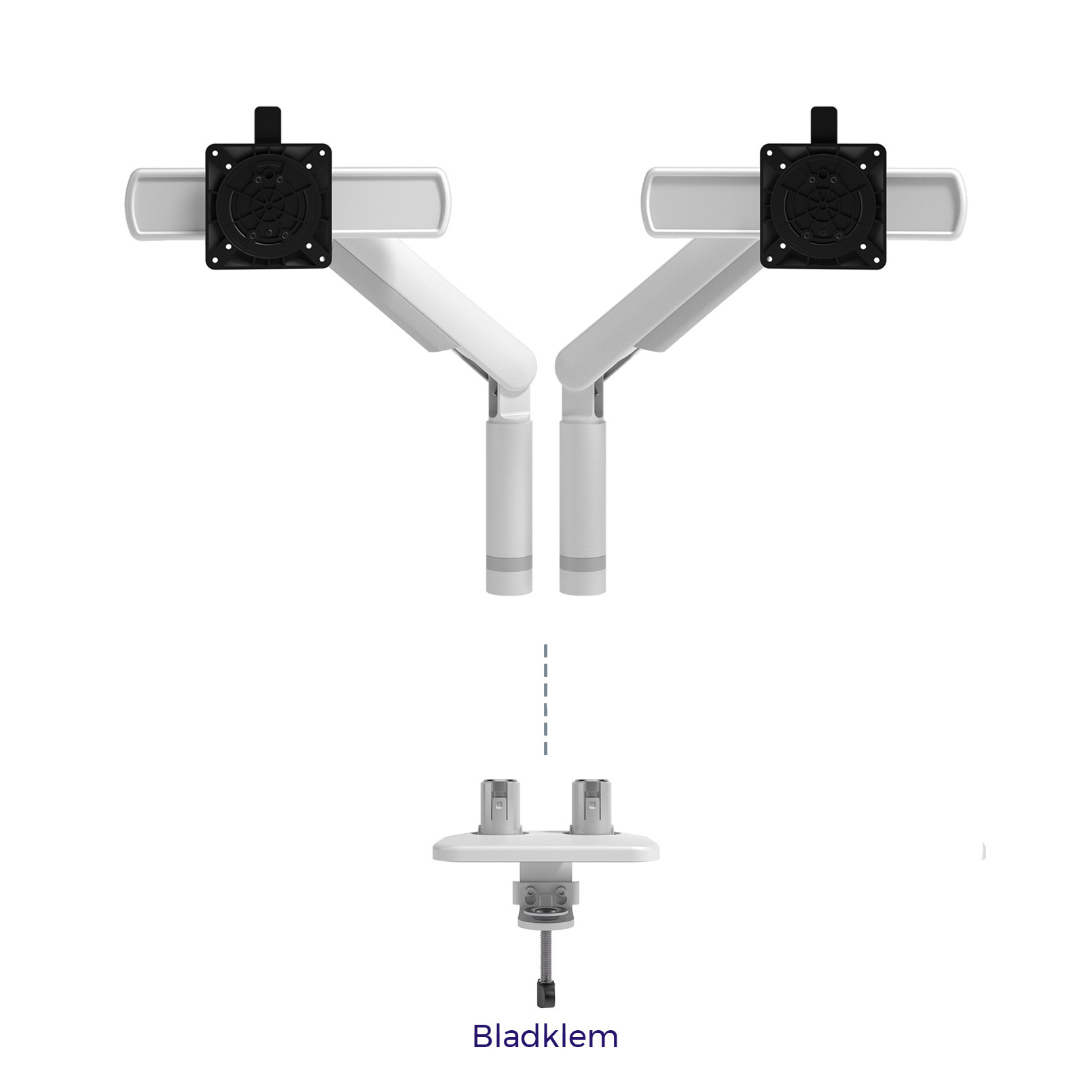 Dataflex Viewprime plus dubbele monitorarm - wit - ergowerken