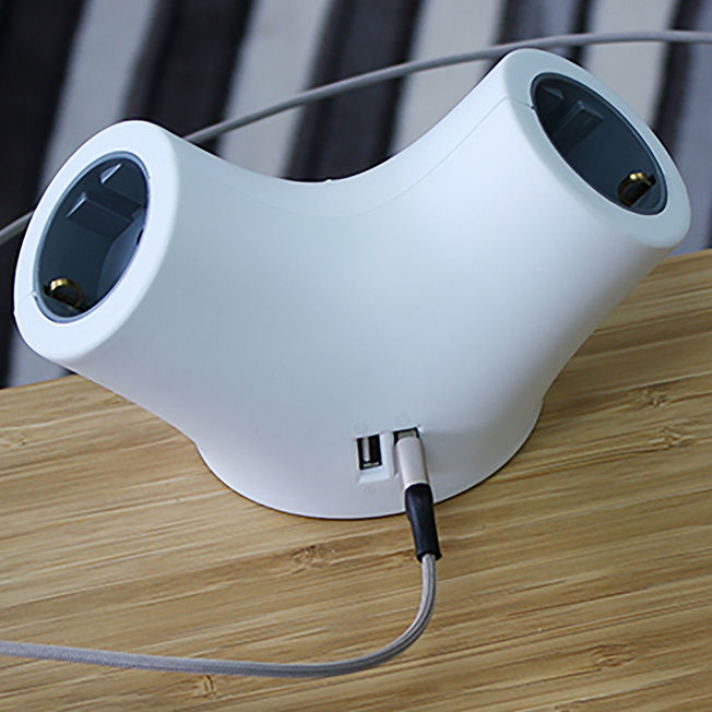 SIL Organic Socket witte stekkerdoos voor op het bureau - ergowerken