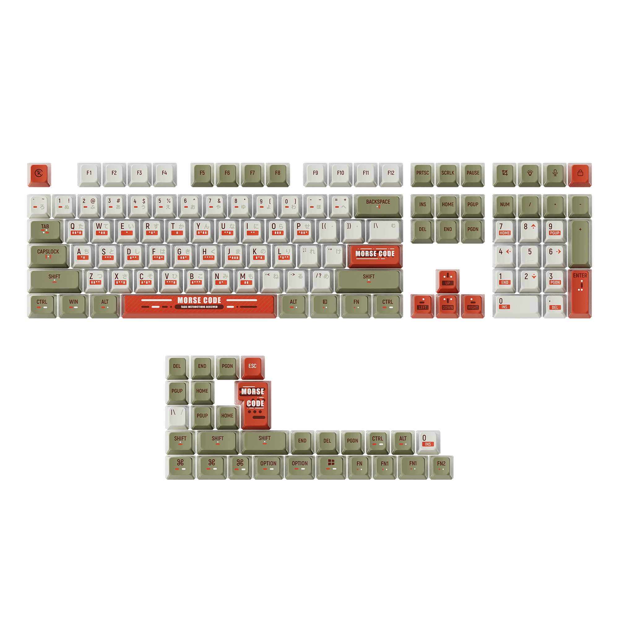 Keychron OEM Profile Dye-Sub PBT keycaps - Morse Code - ergowerken