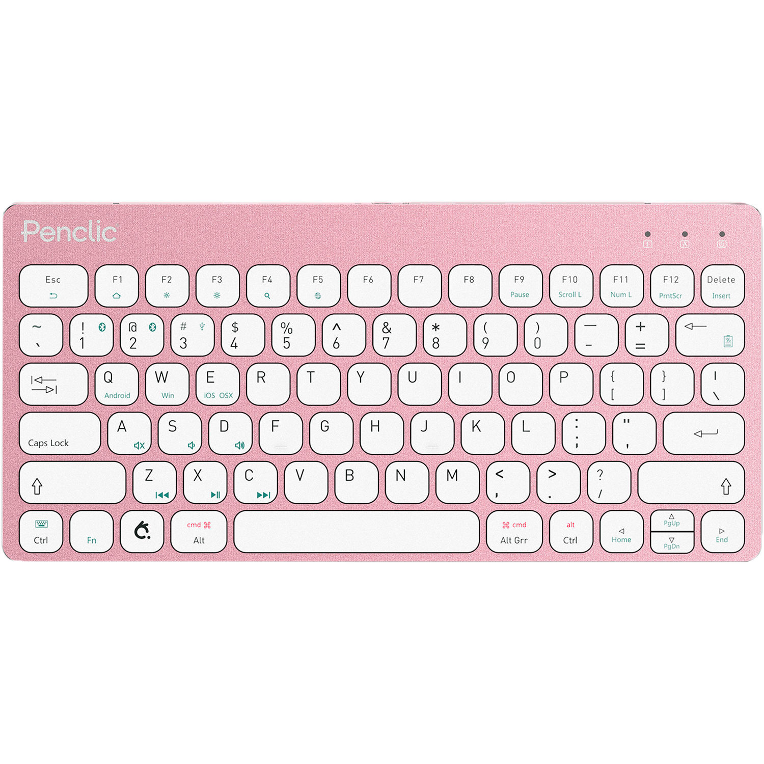 Penclic KB3 Compact bluetooth toetsenbord - pretty pink - ergowerken