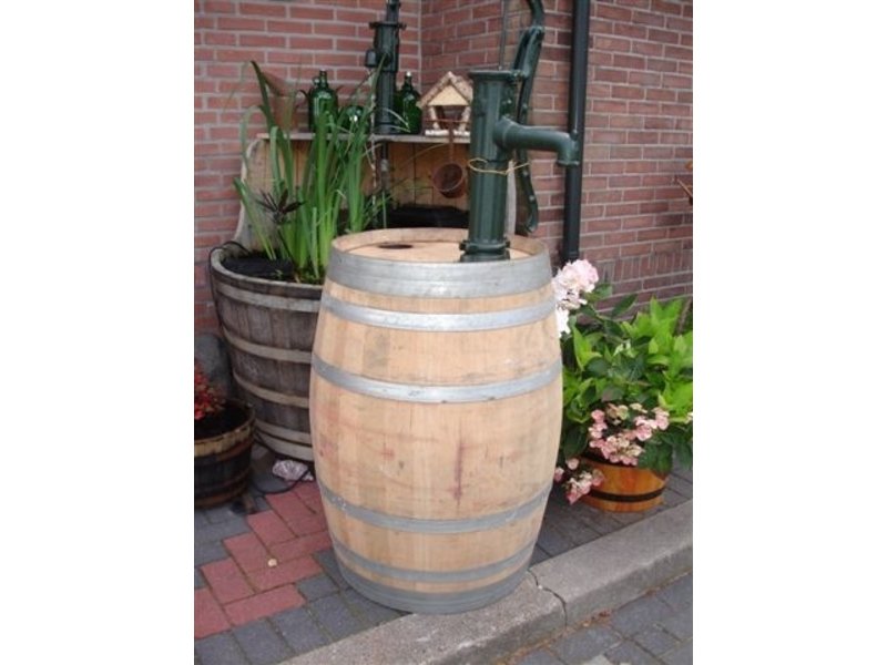 Wooden rain barrel 225L Oak wine barrel with pump - Barrel Atelier