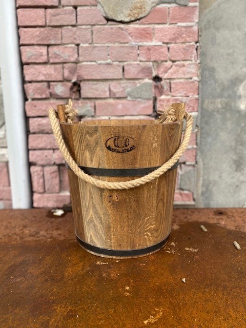 Eiken houten emmer met touw, 'Dark oil' - Barrel Atelier