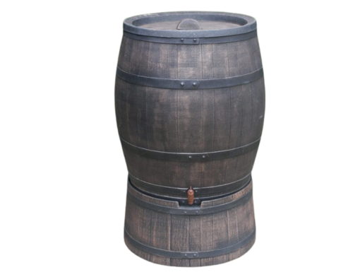 Voet regenton kunststof 240 liter bruin - Barrel Atelier