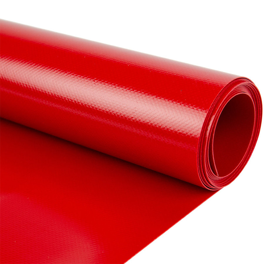 2,5m rood 680gr pvc zeil per meter van de rol