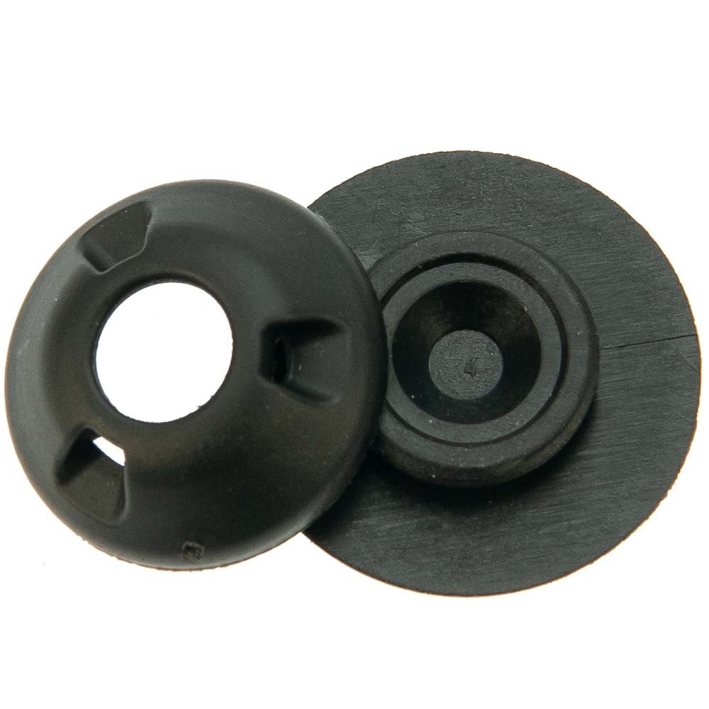 Perfix receiver | zwart doek op doek drukknoop kunststof