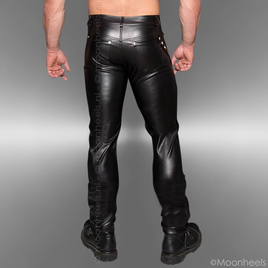 Black leather pants with adjustable leg harness now @ Moonheels - moonheels