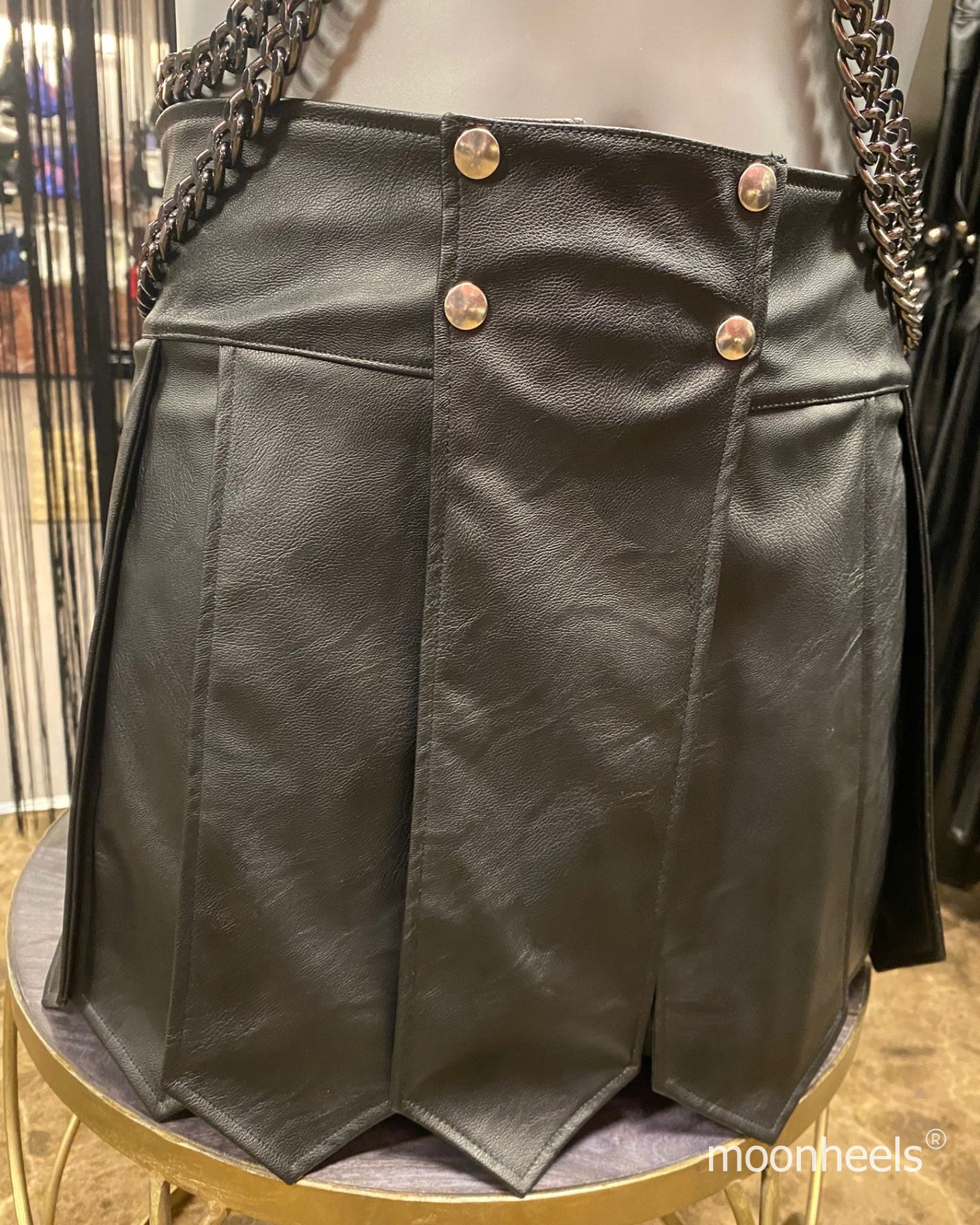 Sturdy Gladiator skirt made of artificial leather - moonheels