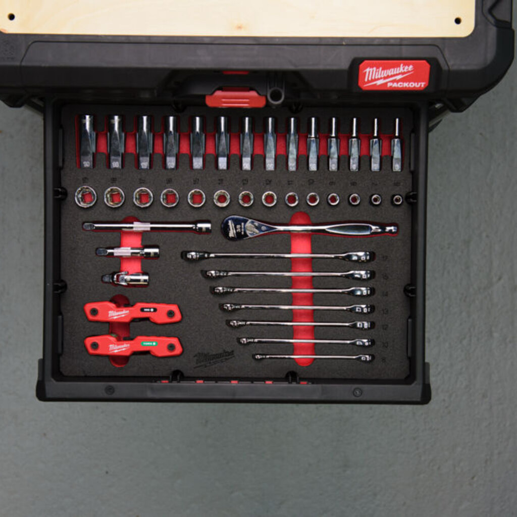 FOAM INLAY GESCHIKT VOOR ALLE PACKOUT™ GEREEDSCHAPSKOFFERS MET LADES M ...