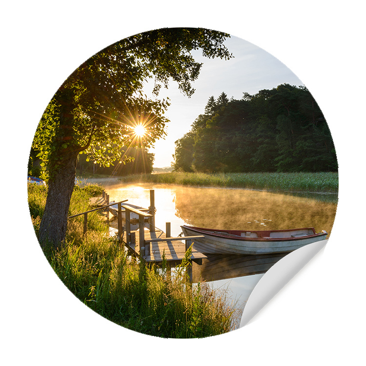 Muursticker Aangemeerde Roeiboot - Sweet Living Shop