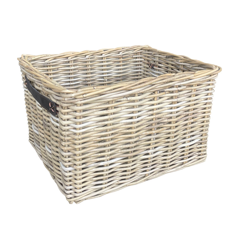 Open Rotan Mand Leder - Sweet Living Shop