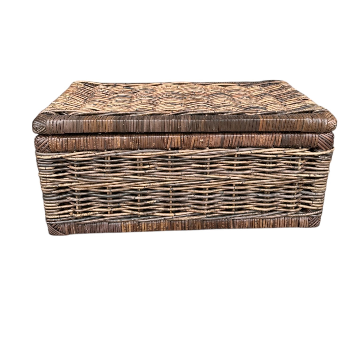 Grote Rotan mand Met Deksel Antiek - Sweet Living Shop