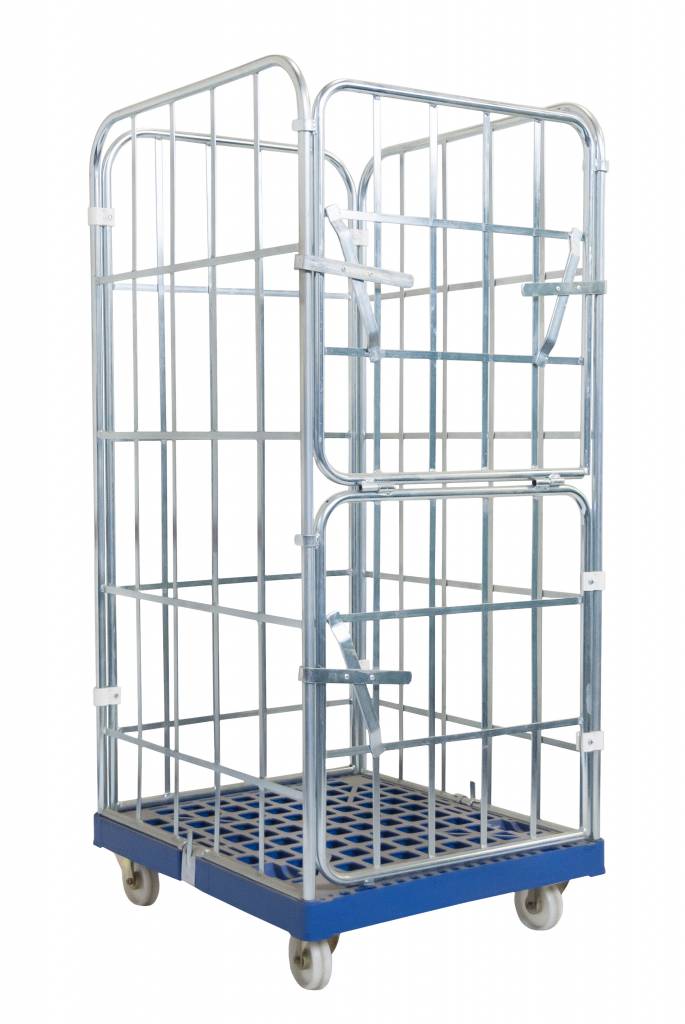 Rolcontainer 4-heks insteekhekken, 810x720x1620 mm | Logistiekonline.nl