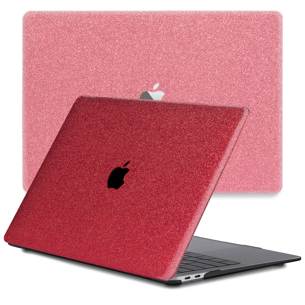 Lunso cover MacBook Pro 13 inch (2020) Glitter Rood