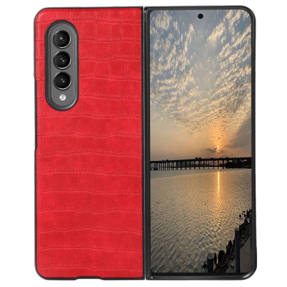 Samsung Galaxy Z Fold4 Croco patroon cover hoes Rood