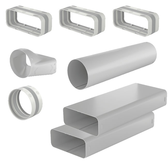 Afvoer afzuigkap | Set met vlakke buizen| Compair Prime flow ...