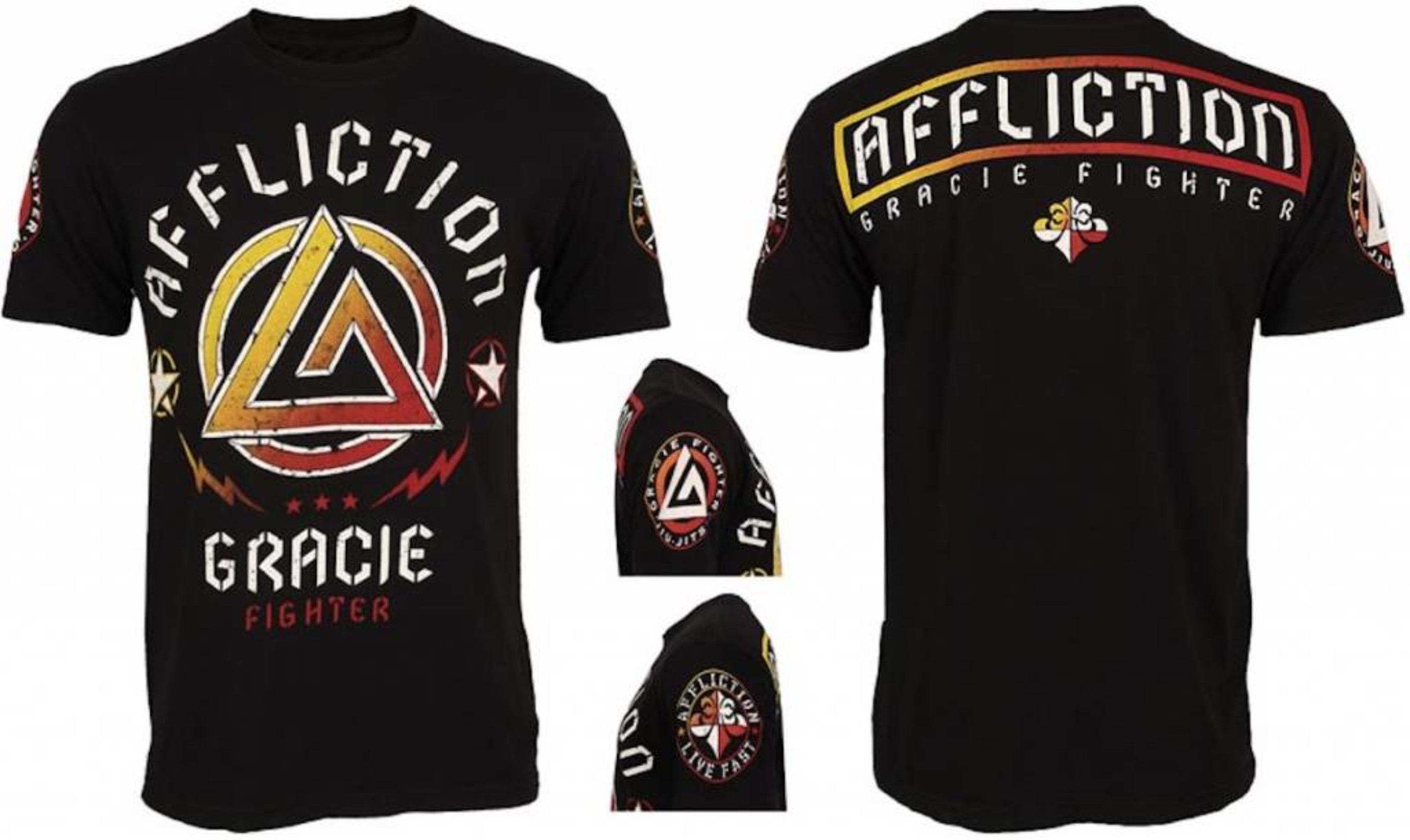 Affliction Gracie Fighter T Shirt Black UFC MMA Clothing - FIGHTWEAR ...