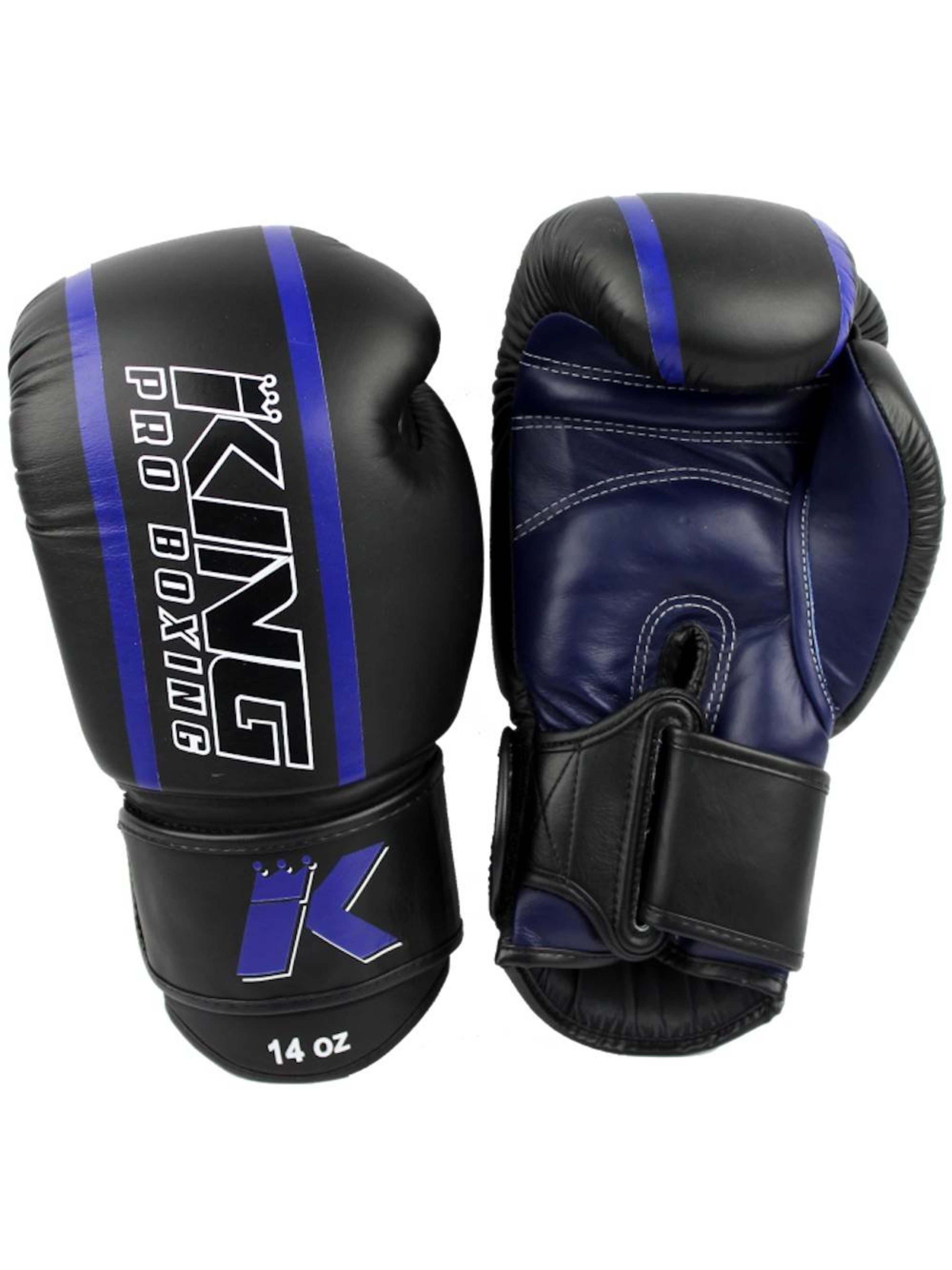 King Pro Boxing KPB/BG Elite 2 Boxing Gloves Black Blue Leather ...