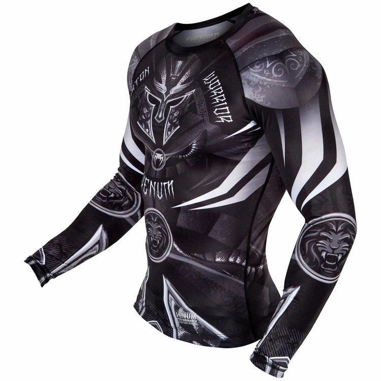 Venum Clothing Gladiator 3.0 Rashguard L/S Black White - FIGHTWEAR SHOP ...