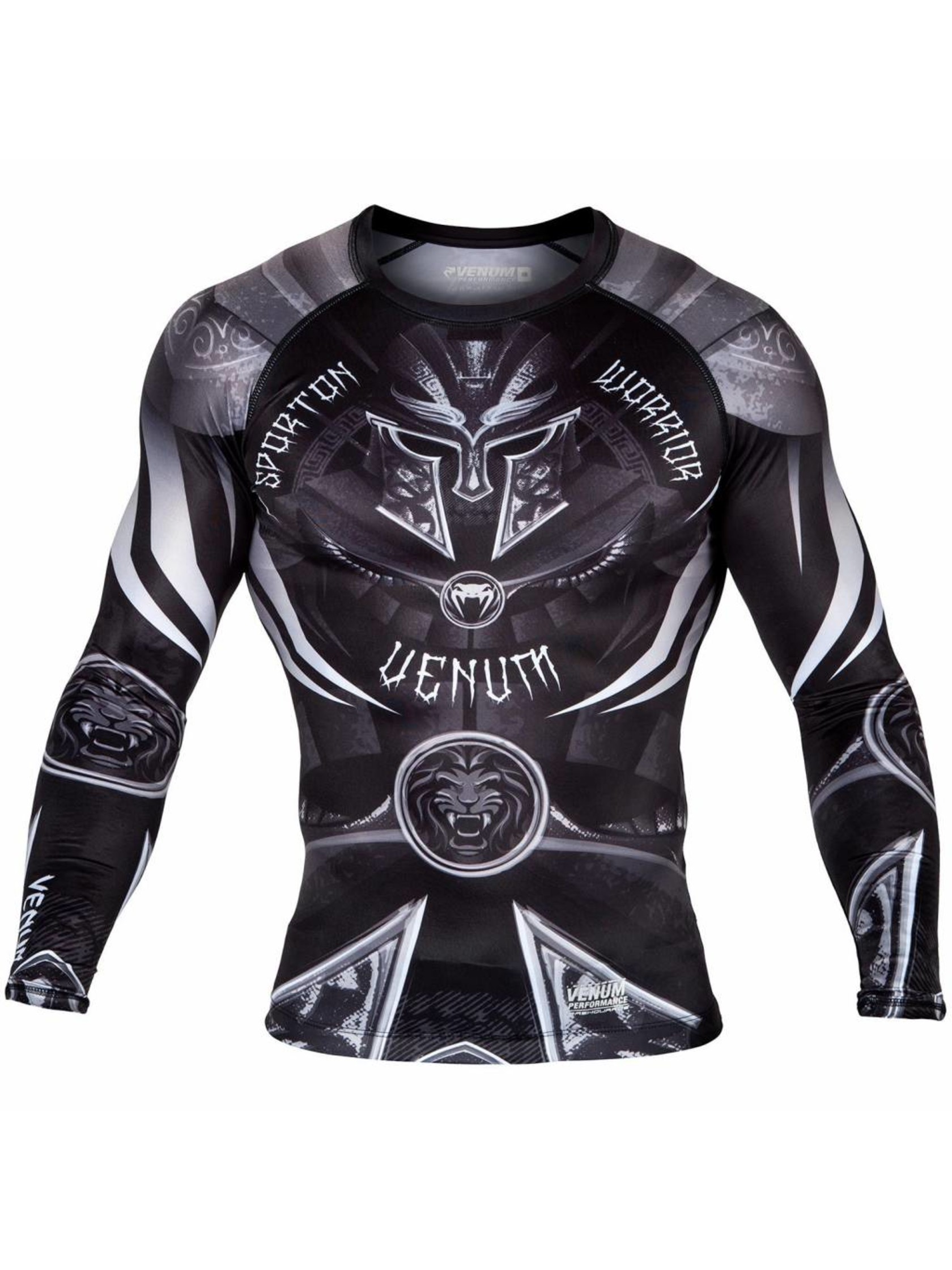 Venum Clothing Gladiator 3.0 Rashguard L/S Black White - FIGHTWEAR SHOP ...