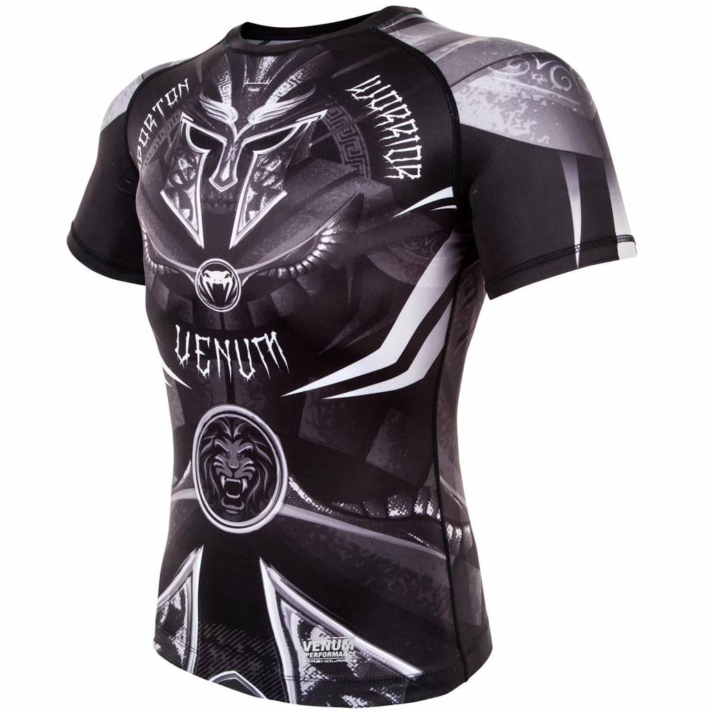 Venum Clothing Gladiator 3.0 Rashguard S/S Black White - FIGHTWEAR SHOP ...