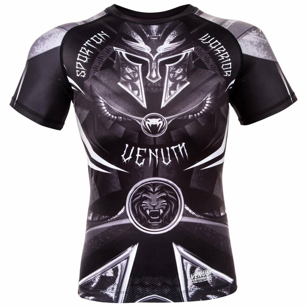 Venum Clothing Gladiator 3.0 Rashguard S/S Black White - FIGHTWEAR SHOP ...