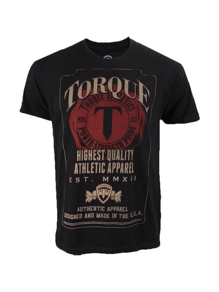 Torque Velocity Boxing T Shirts Black Red - FIGHTWEAR SHOP EUROPE
