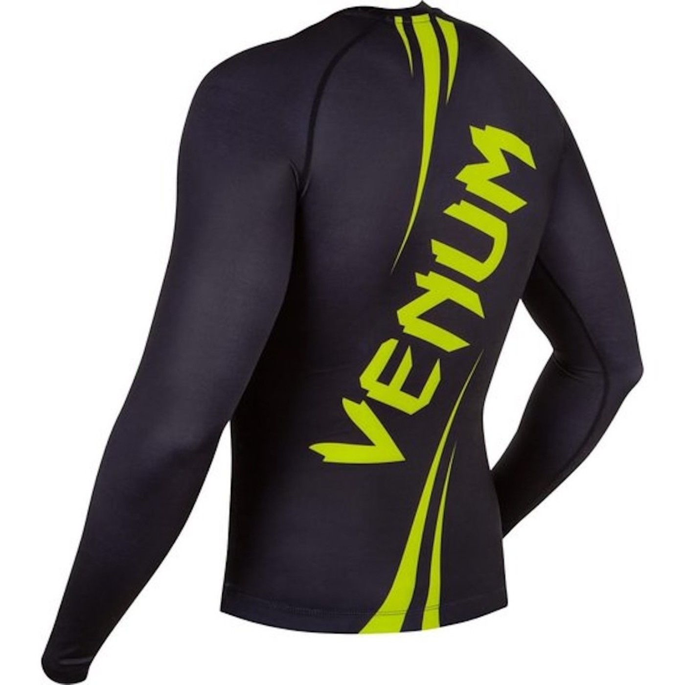 Venum Challenger Rash Guard L/S Black Yellow - FIGHTWEAR SHOP EUROPE